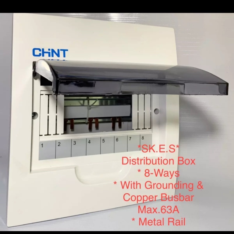 ♣ Chint 8 Way / 8 Pole MCB Distribution Panel Box Flush Type with ...