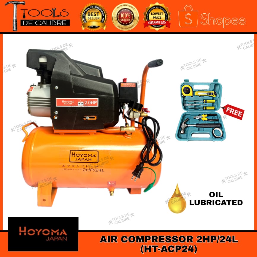HOYOMA JAPAN Air Compressor 1500w 2hp/24L (HT-ACP24) w/ FREE TOOL SET ...