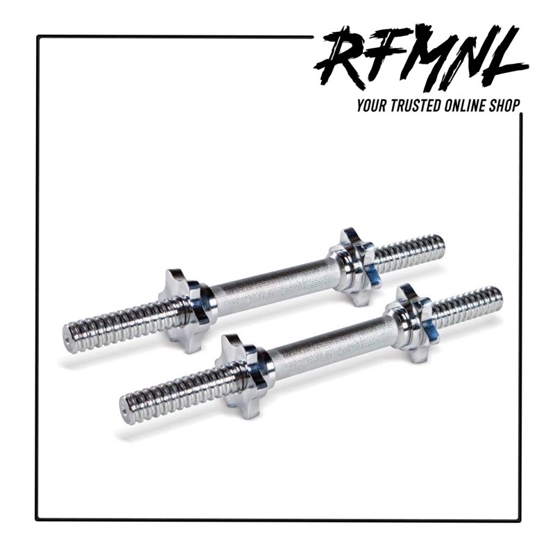 PAIR Chrome Dumbbell Short Bar Threaded Dumbbell Handles/Adjustable ...