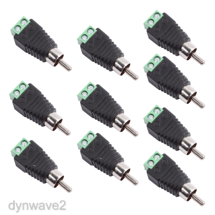 10 Pieces RCA Male Plug to AV Terminal Connector Video AV 2 Screw ...