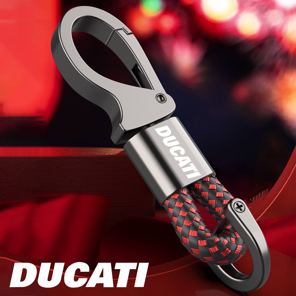 For DUCATI Motorcycle Car Fashion Metal Leather Keychain | Shopee ...