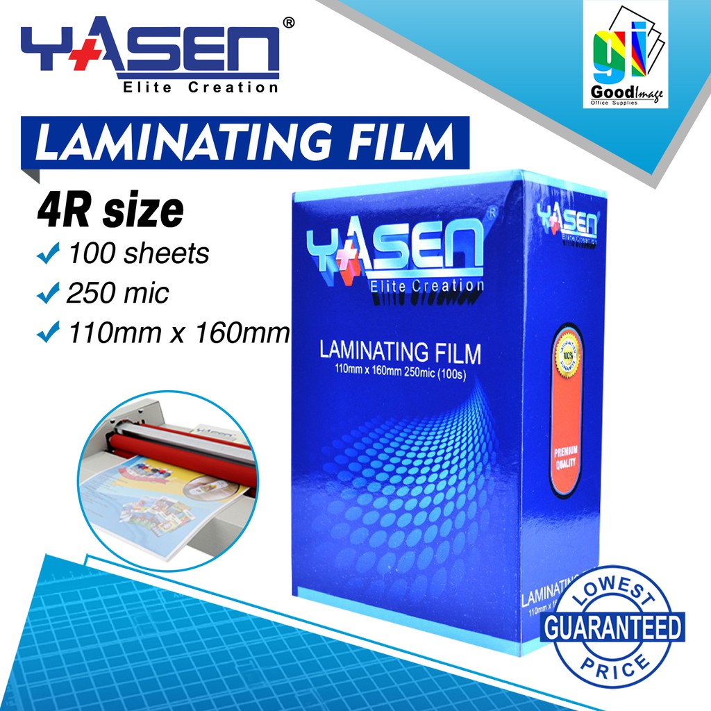 Yasen Laminating Film | 3R | 4R | 5R | 125 Microns and 250 Microns | Shopee Philippines