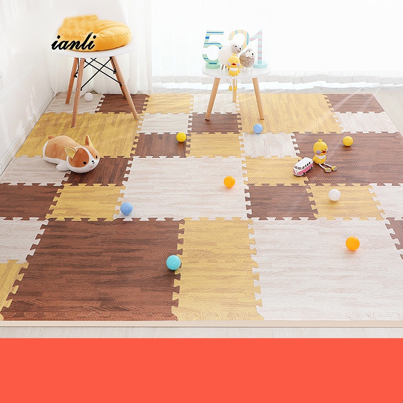 Wood Grain Baby Crawling Mat Child Playmat Carpet Home Splice Carpet ...