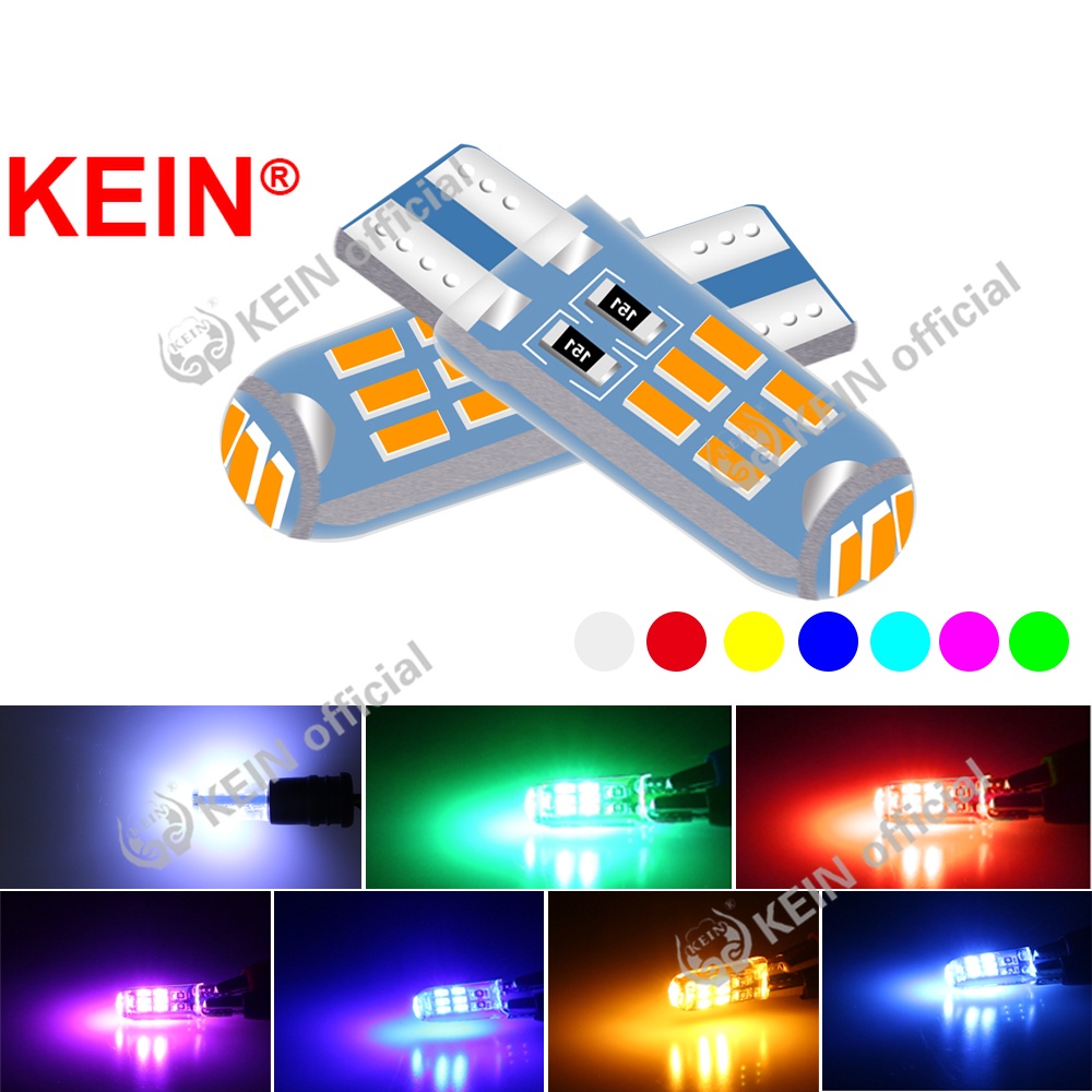 KEIN 2PCS Waterproof Silicone T10 Led Bulb Park Light Car Dome Light W5W 194 168 Car Interior ...