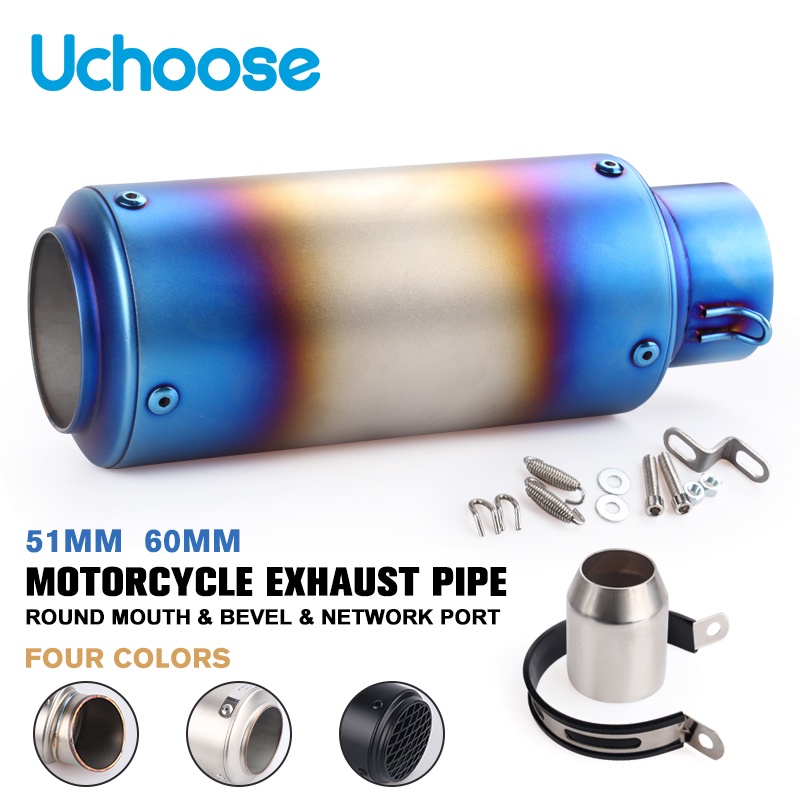 Free shipping 51mm/60mm inlet motorcycle pipe escape exhaust Muffler ...