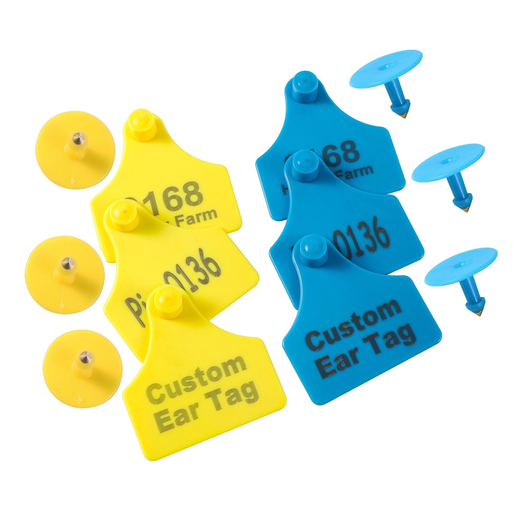 10 Pcs 65x60mm DIY Customize Ear Tag Farm Animal Label Pig Cattle Sheep ...