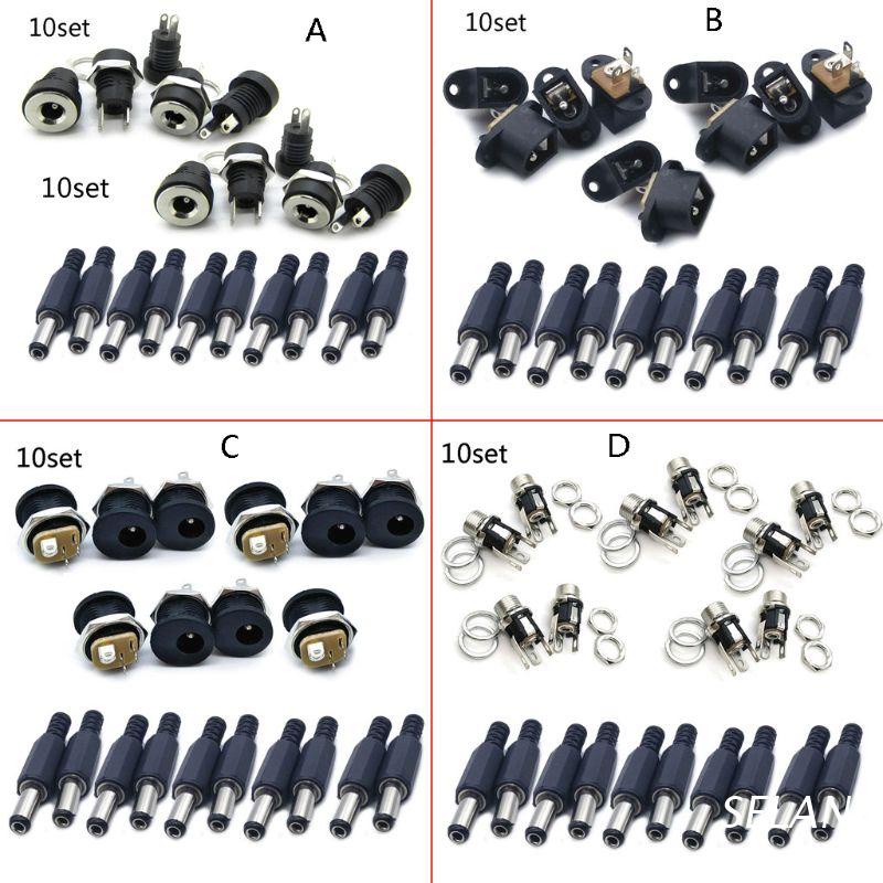SEL 10pairs/set DC Power Connector Pin Female Male Jack Socket Plug ...