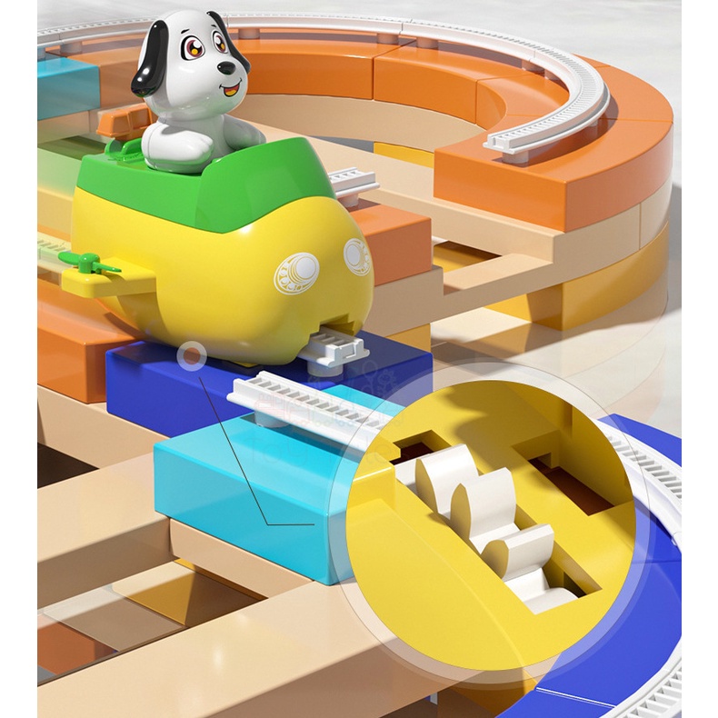 Moving Tracks Car Building Blocks Puzzle Parking Lot Kids Toy Motor ...