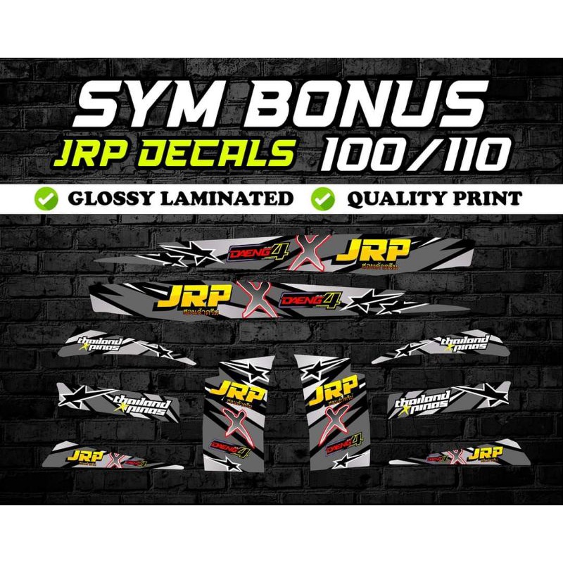 Sym Bonus 100/110/X Decals (JRP x Daeng) | Shopee Philippines
