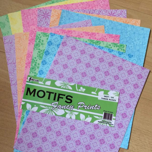 Fancy Paper-Motifs/Colored Paper w/ Design [120 sheets][80gsm] | Shopee ...
