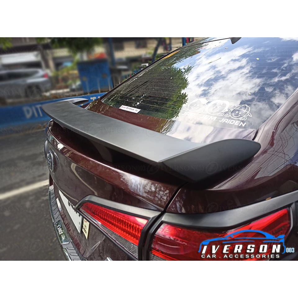 Matte Black Spoiler with 3rd Brakelight for Toyota Vios 2008 to 2019 ...