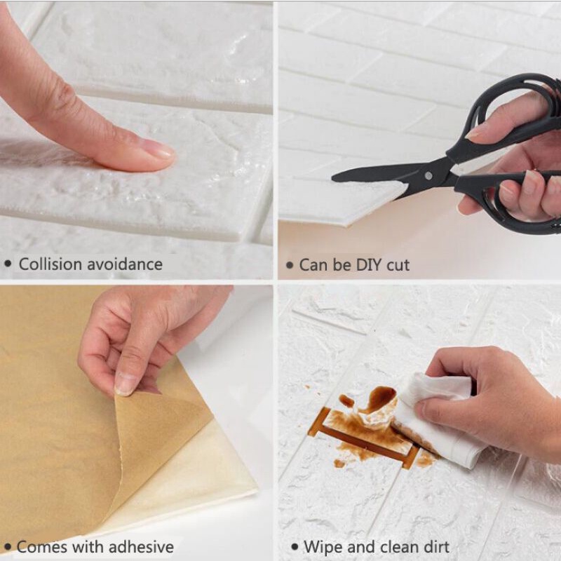 Wallpaper Brick 35×38cm 3D Wall Sticker Foam Self Adhesive super dikit ...