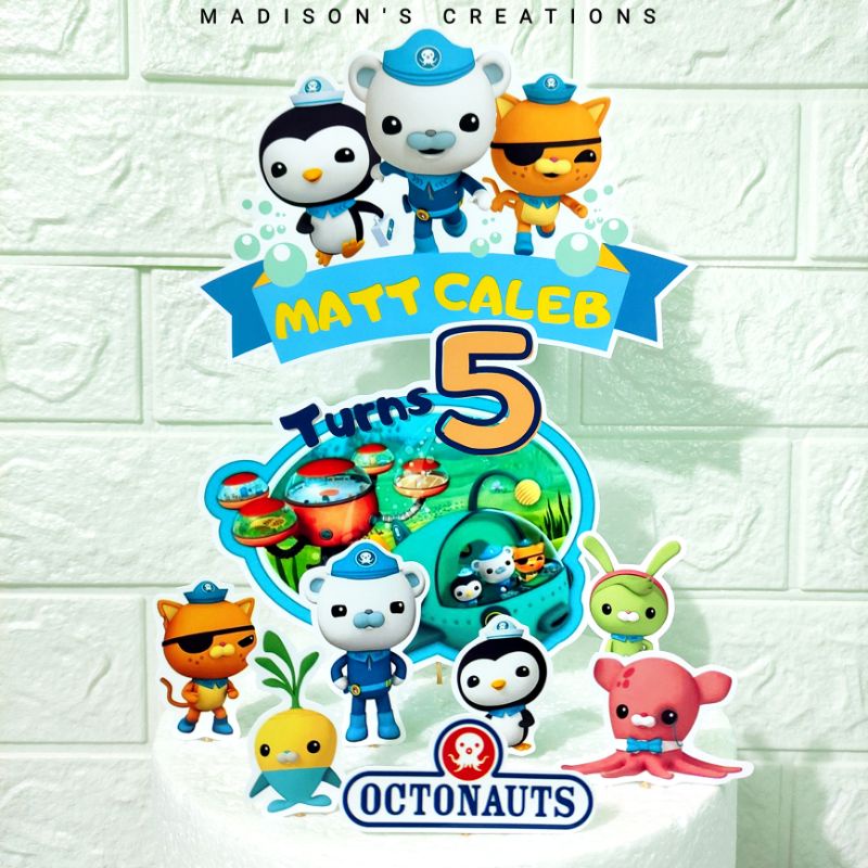 Octonauts Party Cake Topper/Banner, Backdrop Set (Personalize, High ...