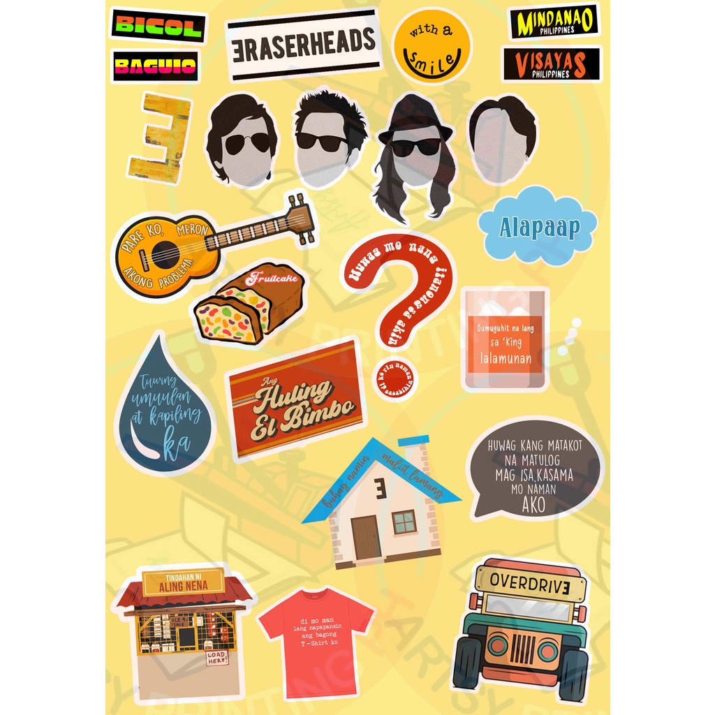 ARTSY- ERASERHEADS STICKER SET COLLECTION SOLD PER SHEET | Shopee ...