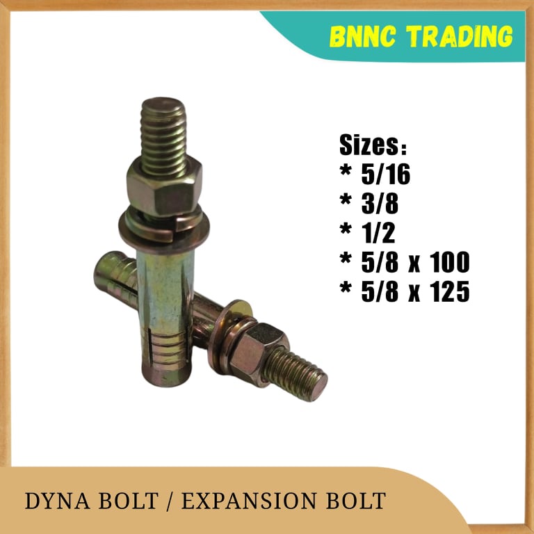 DYNA BOLT EXPANSION BOLT 5/8"x100MM , 5/8"x125MM | Shopee Philippines