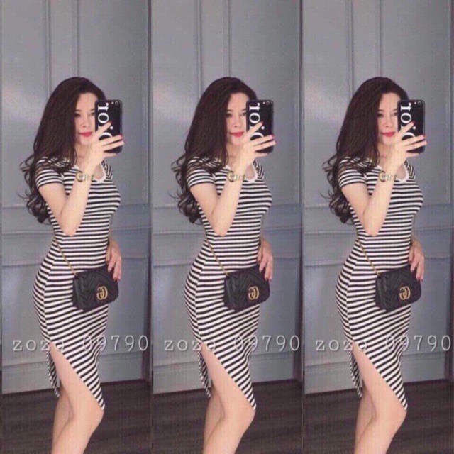 Bb169 Super pretty horizontal slit bodycon dress made of fishskin ...