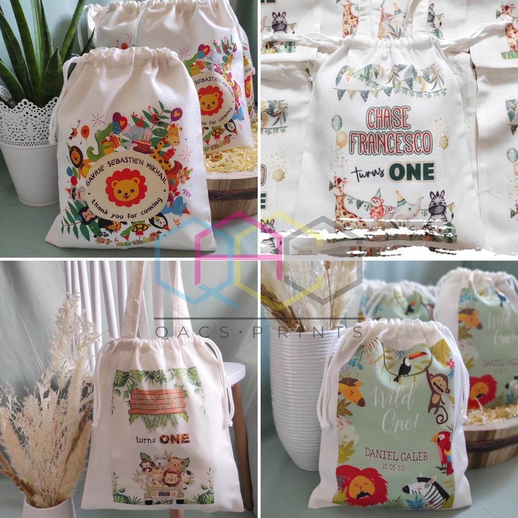 Jungle Safari Personalized Lootbabgs/ Katsa String Gift Bags/ Safari ...