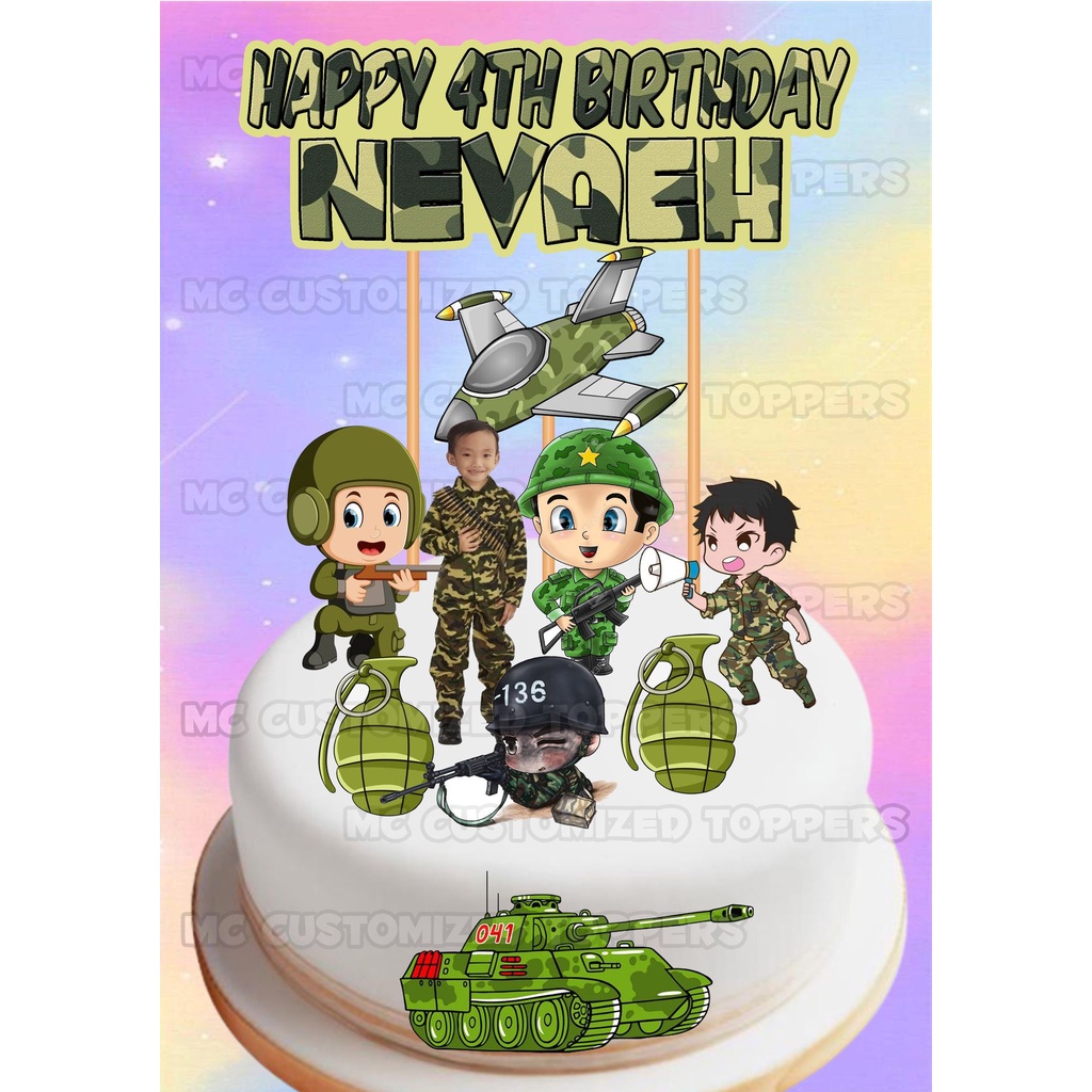 Army theme cake topper | Shopee Philippines