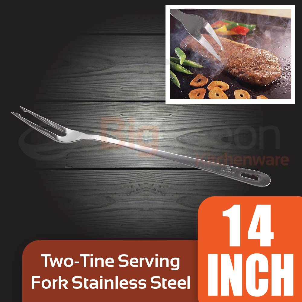 HOMCHEF 2 Tines Meat Fork Stainless Steel Carving Fork Roasting Fork ...
