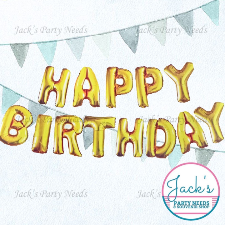 Gold Happy Birthday Letter Foil Balloons 16 inches per letter | Shopee ...