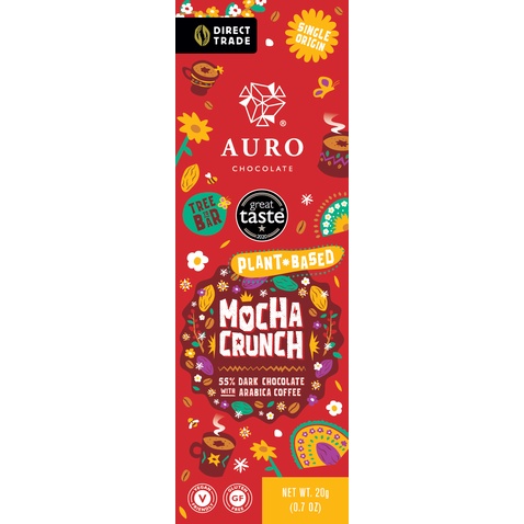 Auro Chocolate Mocha Crunch with Plant-Based 55% Dark Chocolate 20G ...