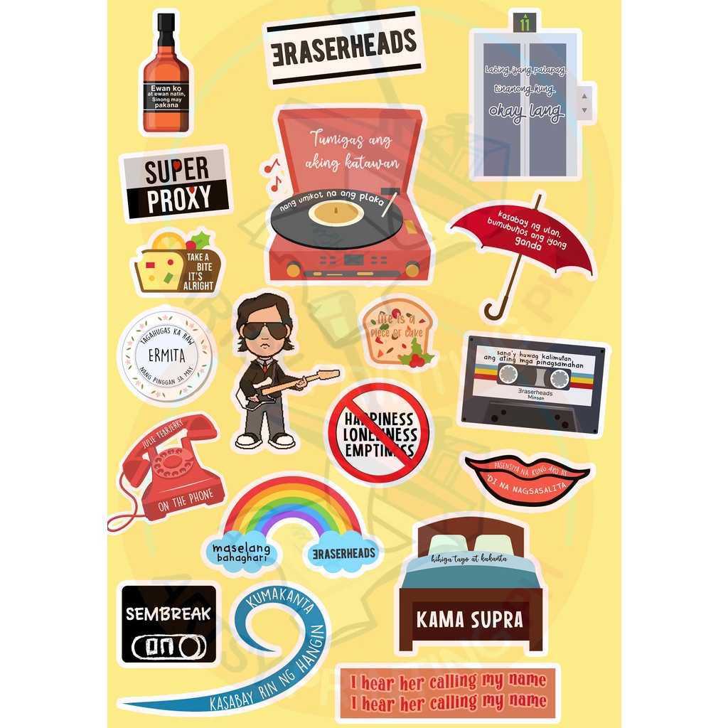 ARTSY- ERASERHEADS STICKER SET COLLECTION SOLD PER SHEET | Shopee ...