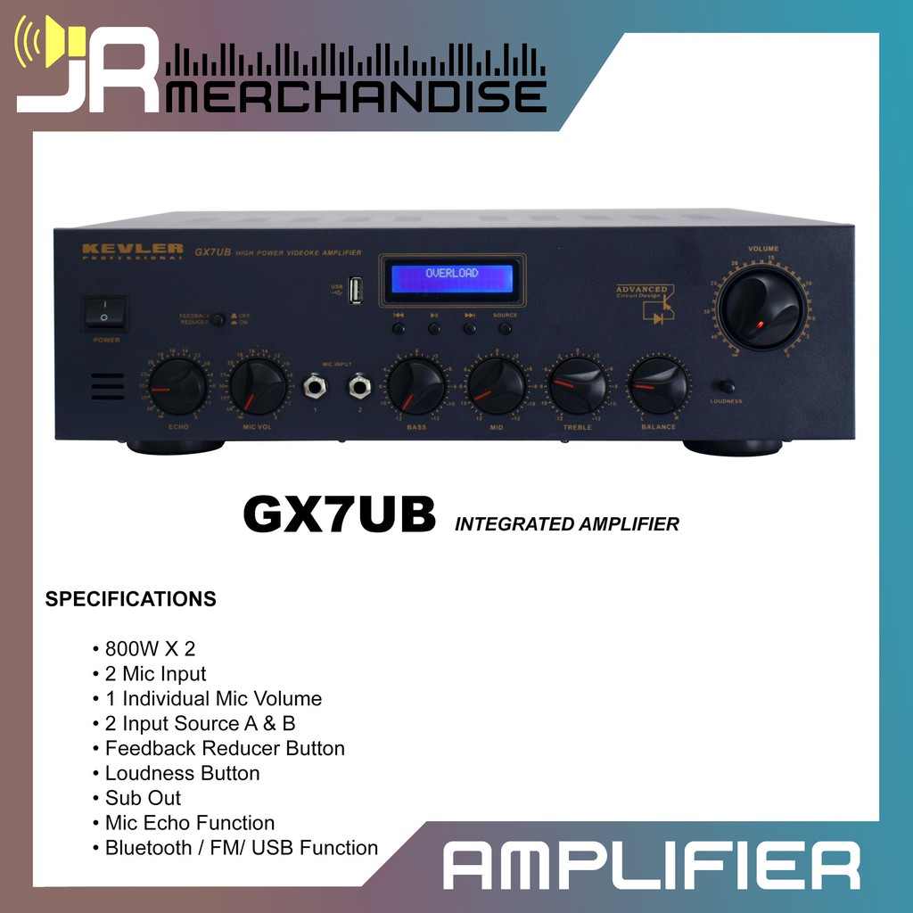 [JRM] Kevler (GX-7UB) 800watts x 2 High Power Amplifier w/ 3.5mm Jack ...
