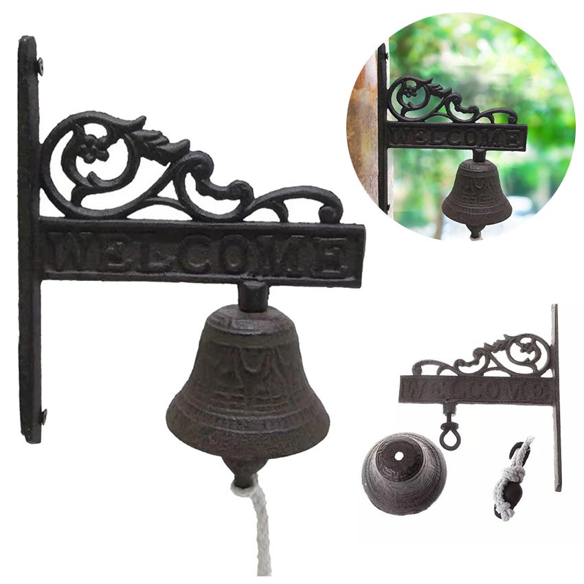Cast Iron Door Bell Traditional Vintage Metal Doorbell Wall Mounted ...