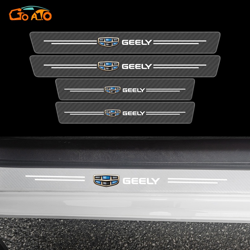 GTIOATO 4PCS Car Sticker Transparent Carbon Fiber Door Sill Protector ...