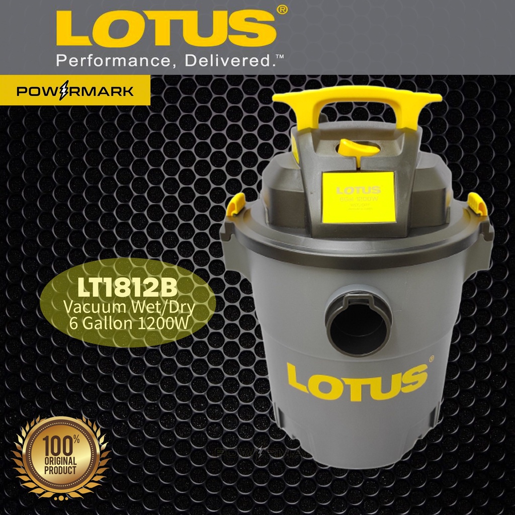 LOTUS LT18128B Vacuum Wet/Dry 6 Gallon 1200W [POWERMARK | LPT] | Shopee ...