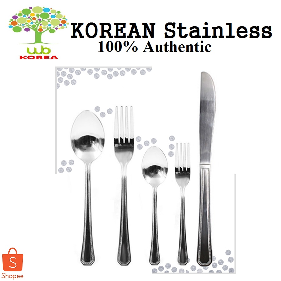 KOREAN STAINLESS Flatware 5 Piece Set | Shopee Philippines