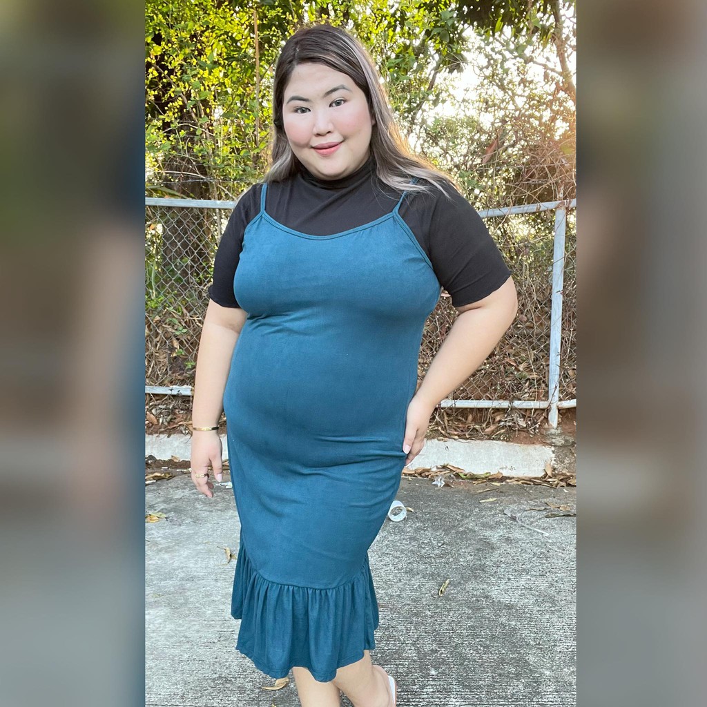 Elisa Plus Size 2 in 1 Dress with Inner lettuce 2XL to 4XL PLUS SIZE ...