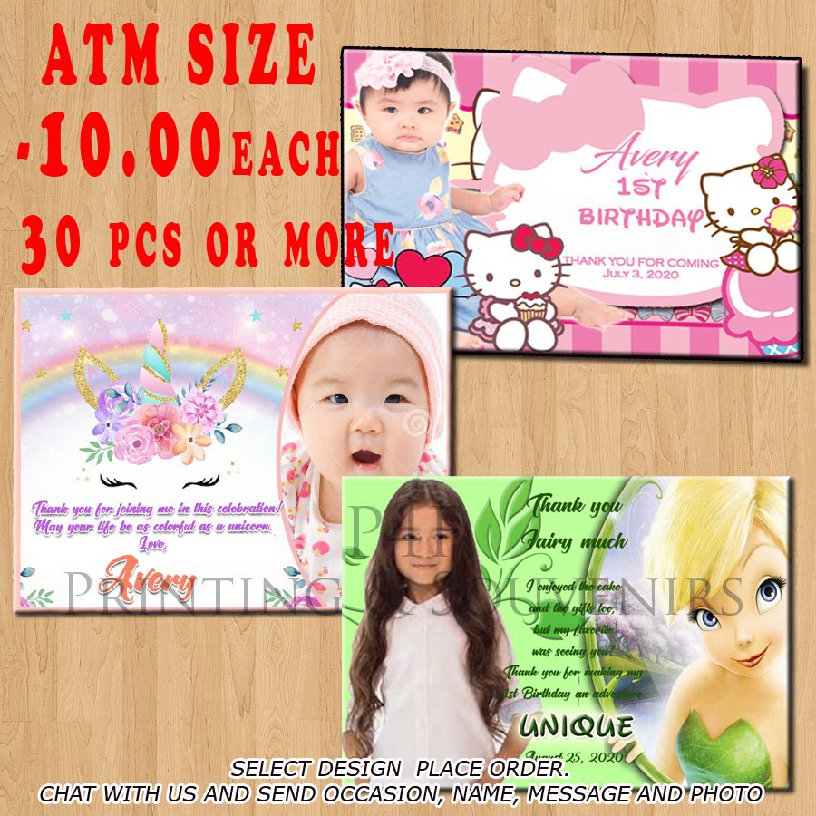 ATM SIZE GlitterPersonalized Ref Magnet Party Giveaway Hello Kitty ...