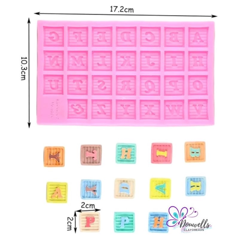 Letter Blocks Silicone Mold Alphabet Blocks Mold for Fondant Polymer ...
