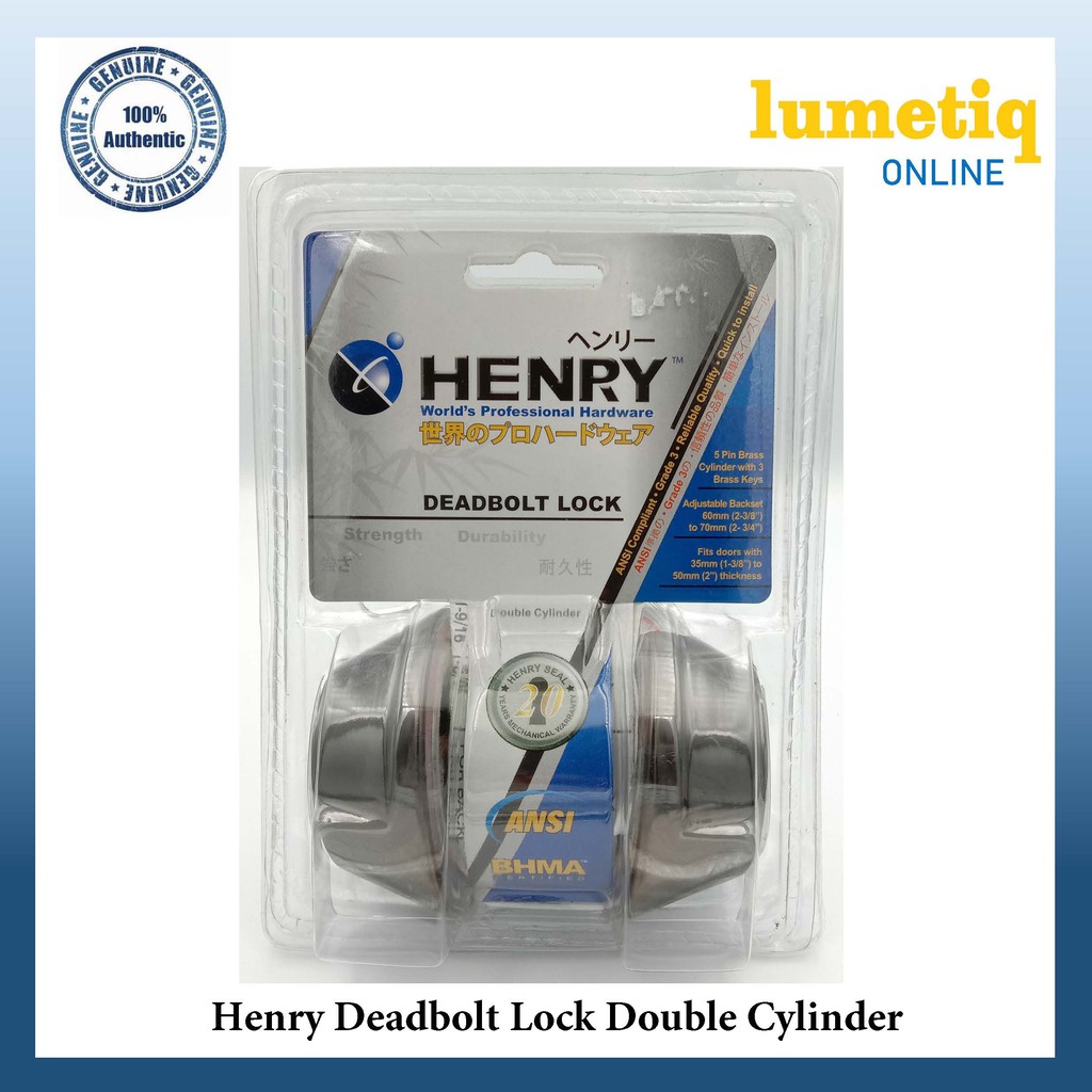 Henry Deadbolt Lock Double Cylinder | Shopee Philippines
