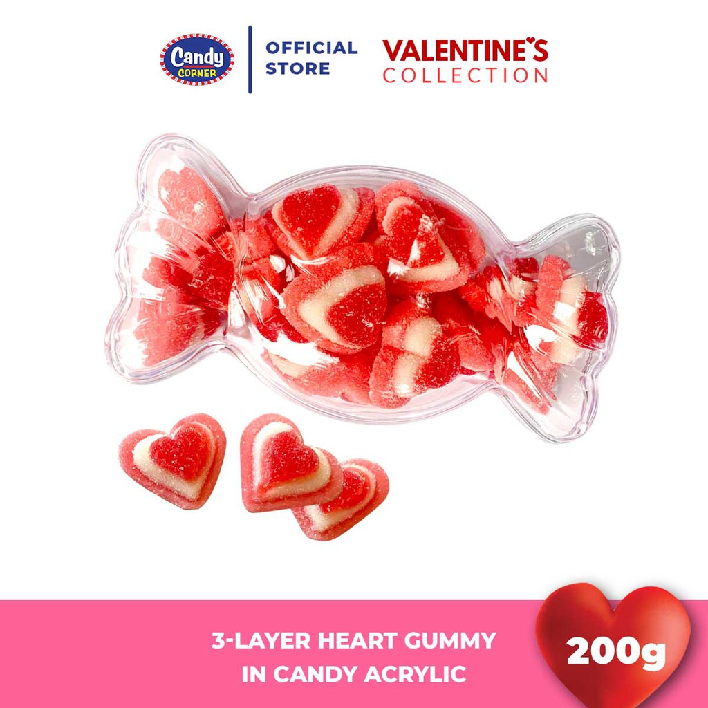 3 Layer Heart Gummies in Candy Container 200g | Shopee Philippines