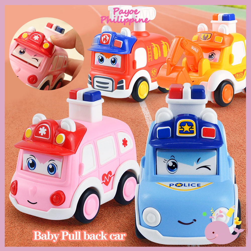 PAYOE Baby Toy Excavator Police car kids Boy Girl Pull Back Car ...