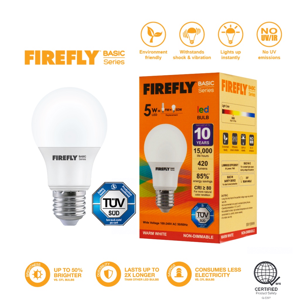 Warm White 3W, 5W, 7W, 9W, 11W watts Firefly Basic Series Light ...