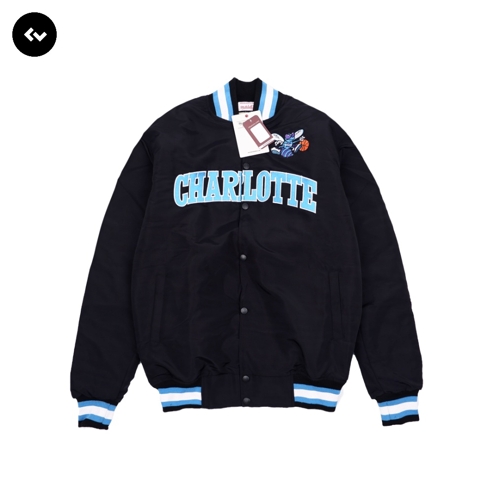 Varsity JACKET CHARLOTTE HORNETS BLACK NORTH CAROLINA NBA BASKETBALL ...