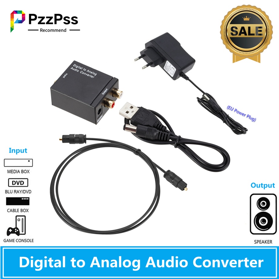 PzzPss Digital to Analog Adapter Optical Fiber Toslink Coaxial signal ...