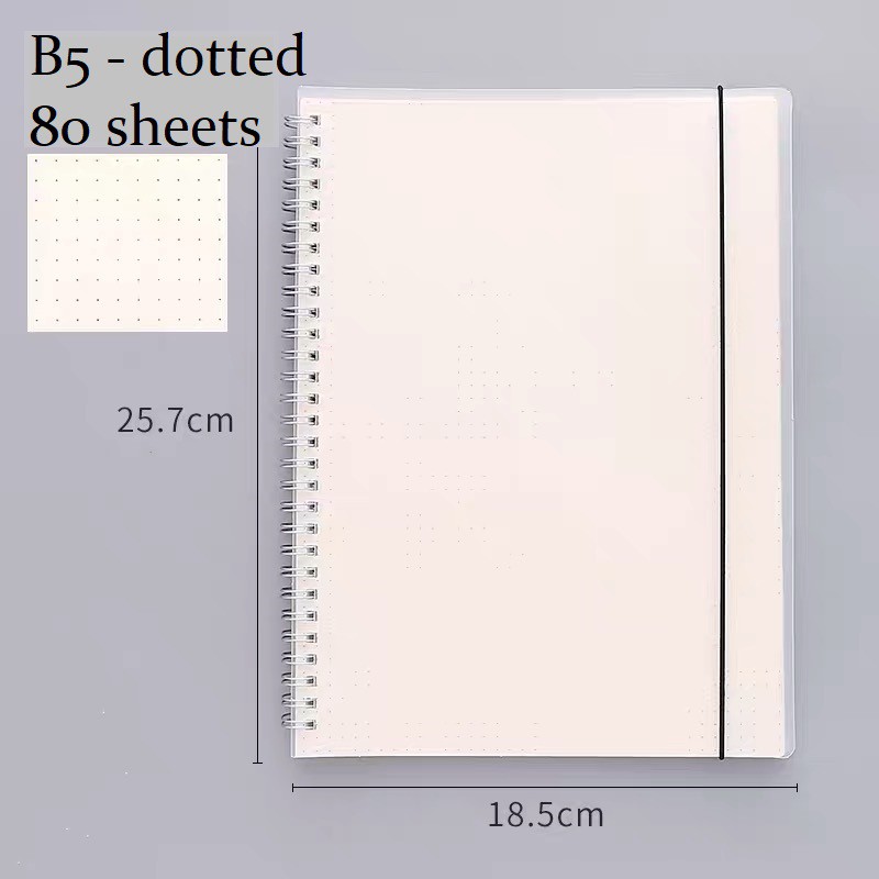 A6/A5/B5 Basic Spiral GRID/DOTTED/BLANK/LINED notebook with pp cover ...