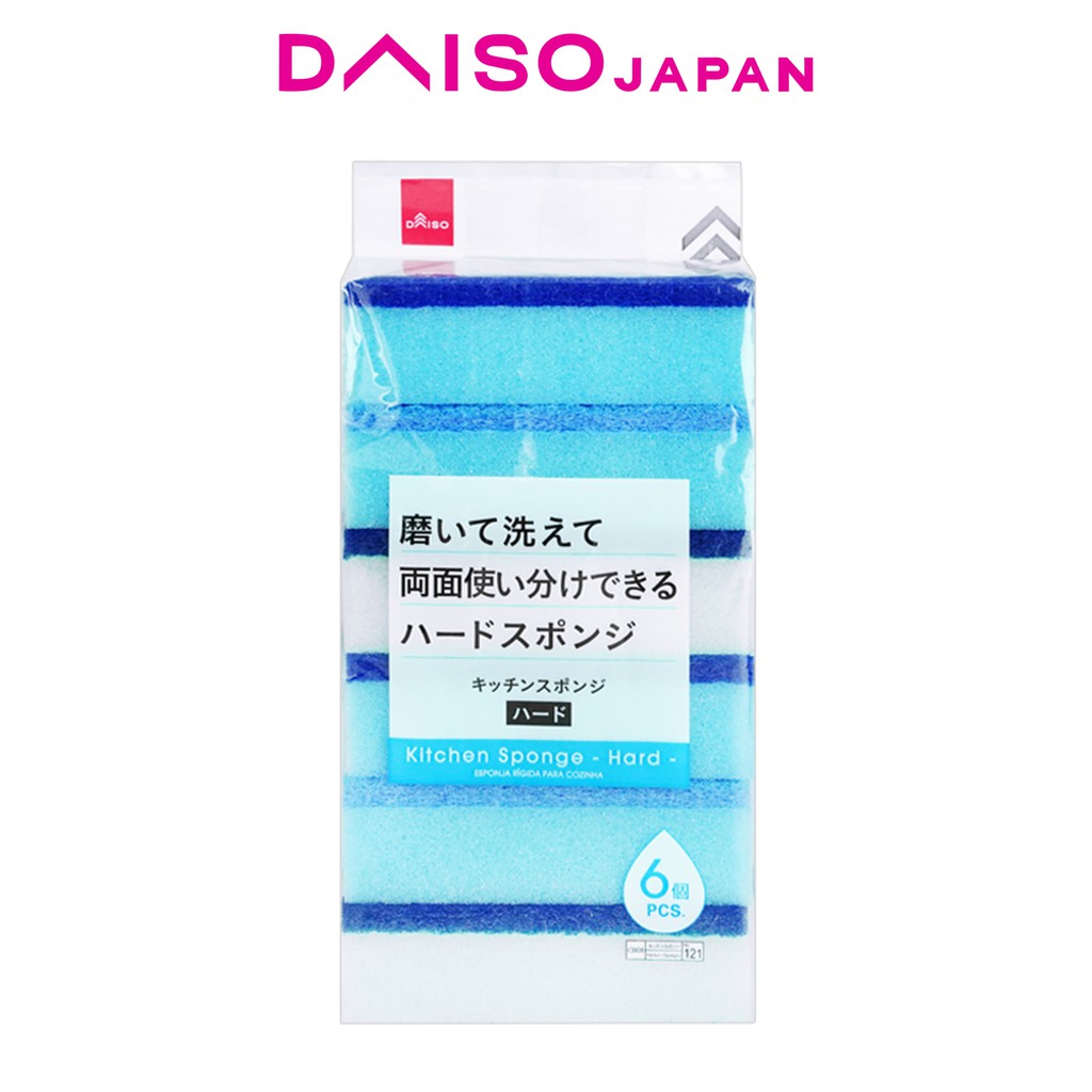 Daiso Blue Hard Kitchen Sponge (6 pieces) | Shopee Philippines