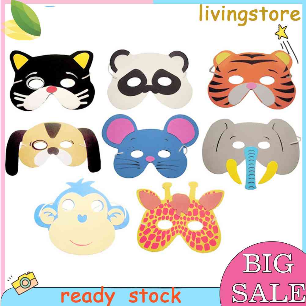 10PCS Assorted EVA Foam Animal Masks for Kids Birthday Party Cute ...