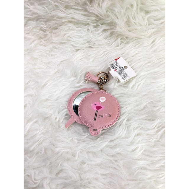 GANTUNGAN Miniso Miss Bird Compact Mirror/Pink Women's Mirror Keychain ...