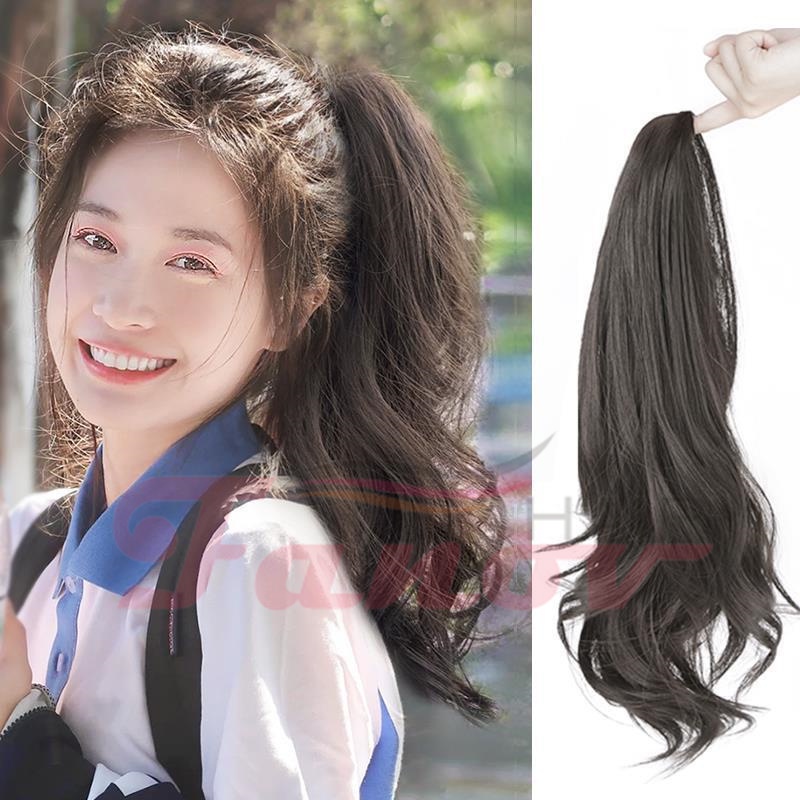 Fanov Hair Extension Clip Wig Ponytail Female Mid-Length Fake Clip-On ...