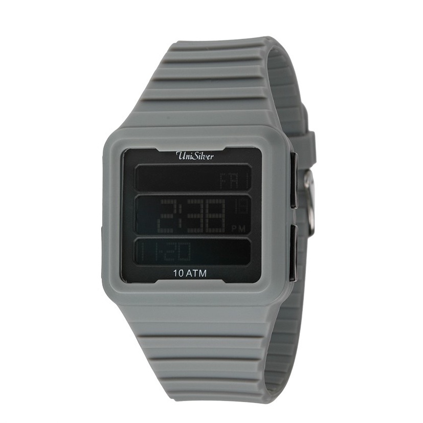UniSilver TIME Unisex Digital Grey Rubber Strap Watch KW4163-1005 ...