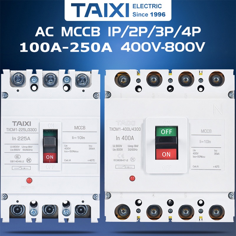 100A 200A 225A Moulded Case Circuit Breaker CM1 MCCB 400A 630A 800A Low ...