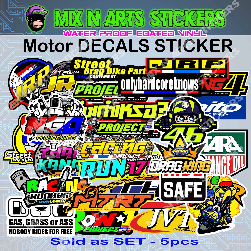 Motorcycle Visor Sticker 5pcs per set ( NMAX AEROX PCX ADV Click Beat ...