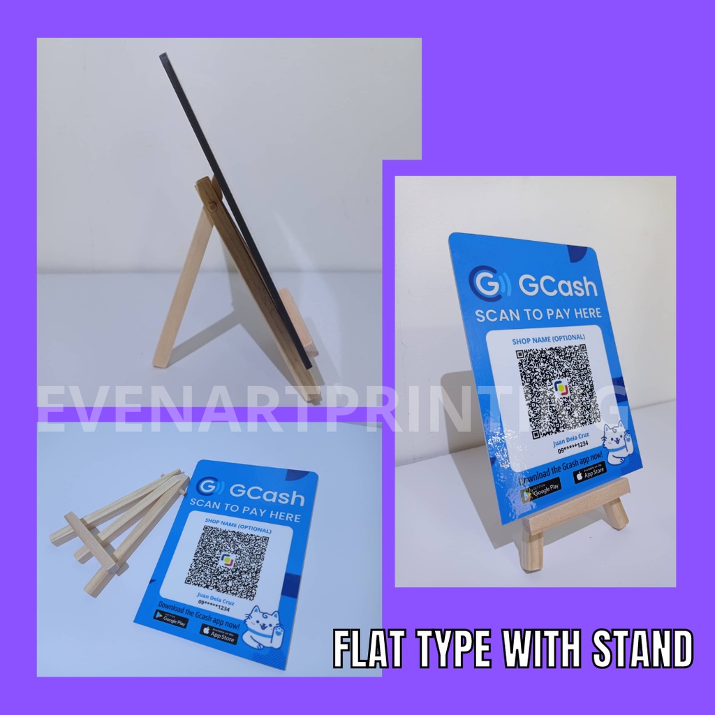 G-cash QR Code Standee Scan to Pay on Sintra Board with Back Stand/Flat ...