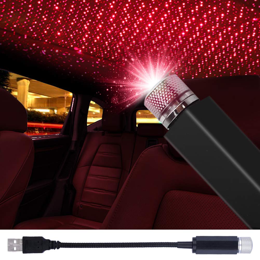 Universal USB LED Star Projector Neon Atmosphere Ambient Lamp Car Roof ...